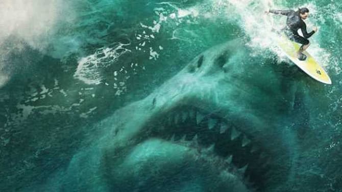 First Photo From THE MEG Sees Giant Prehistoric Shark Stare Down Jason ...